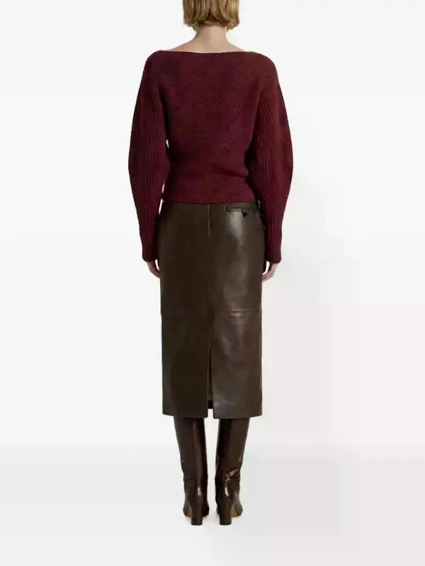 Alberta Ferretti Ribbed-knit Sweater With Floral Appliqu