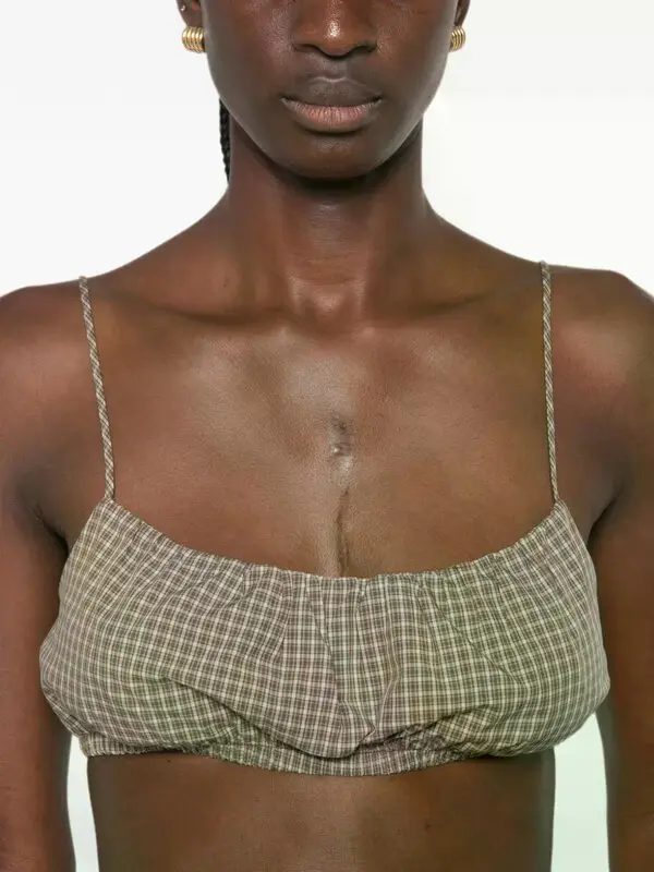 Enza Costa Mini-plaid-pattern Bralette