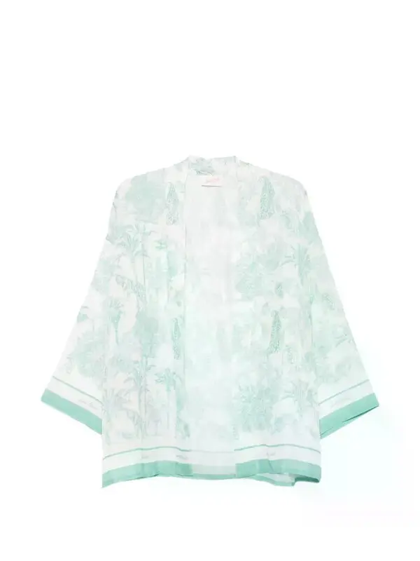 MC2 SAINT BARTH Carly" Jungle Print Kimono - White