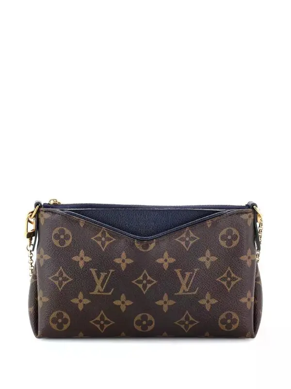 LOUIS VUITTON Pallas Monogram Canvas And Leather Clutch Bag - Blue