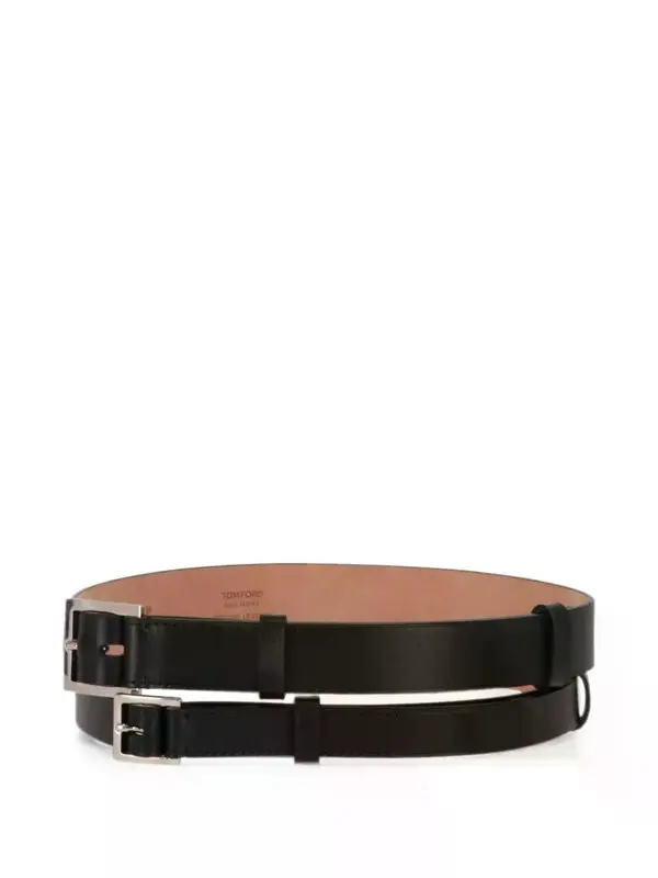 TOM FORD Double-strap Leather Belt - Black