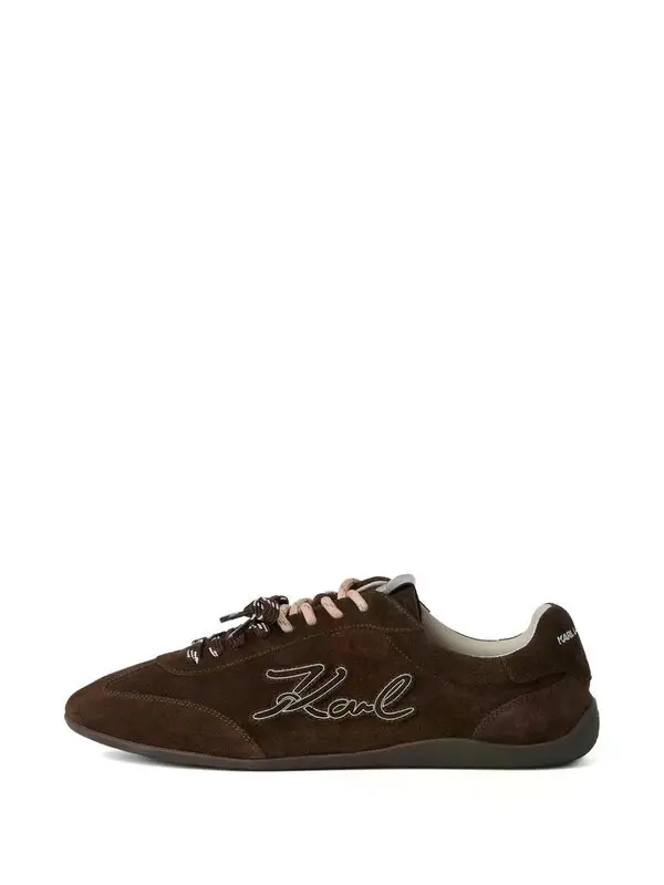 Karl Lagerfeld Suede Embroidered Sneakers