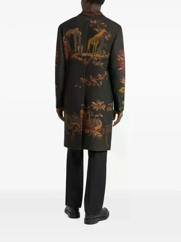 Etro Wool-blend Coat With Placed Print