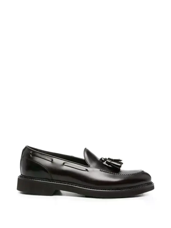 Canali Dark Tassel Detail Loafers - Brown
