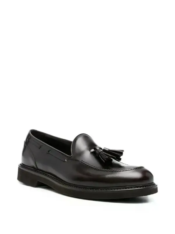 Canali Dark Tassel Detail Loafers - Brown