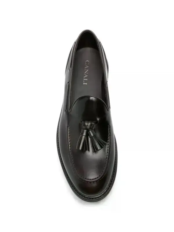 Canali Dark Tassel Detail Loafers - Brown
