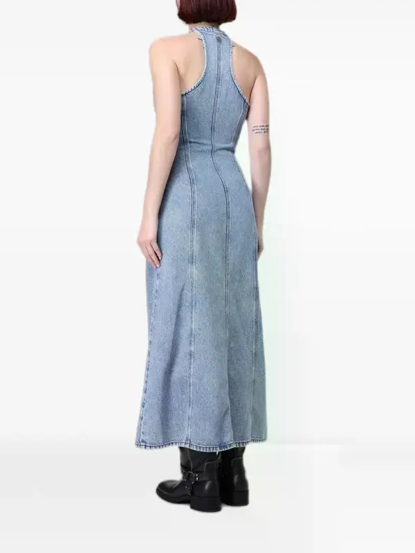 Armani Exchange Halterneck Maxi Dress With Zip Front