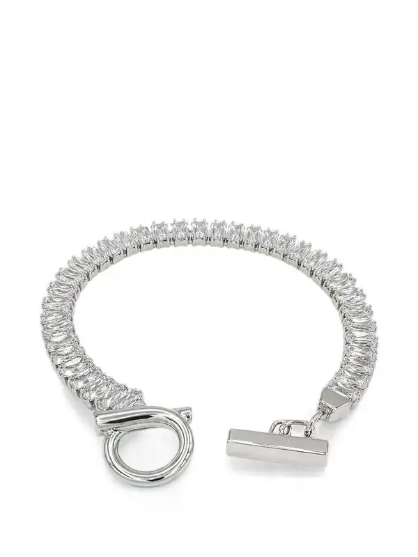 FERRAGAMO Gancini Crystal-embellished Bracelet - Silver