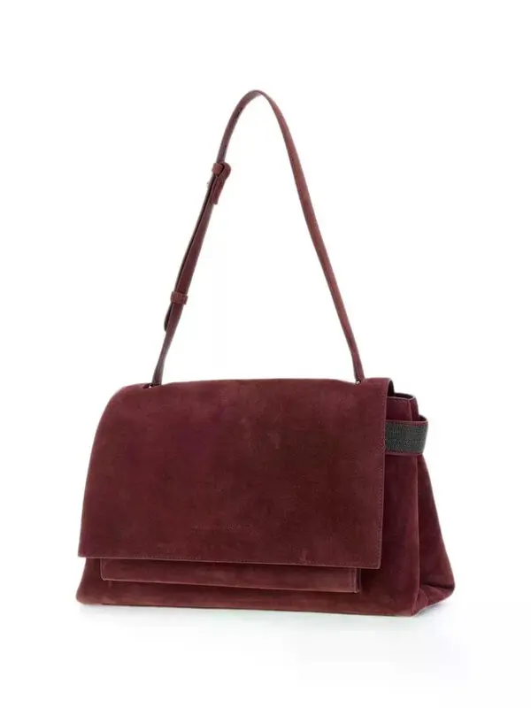 Brunello Cucinelli Monili Embellished Shoulder Bag - Red