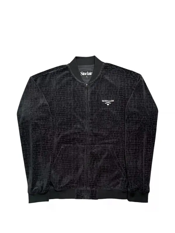 SINCLAIR Croc-jacquard Velour Bomber Jacket