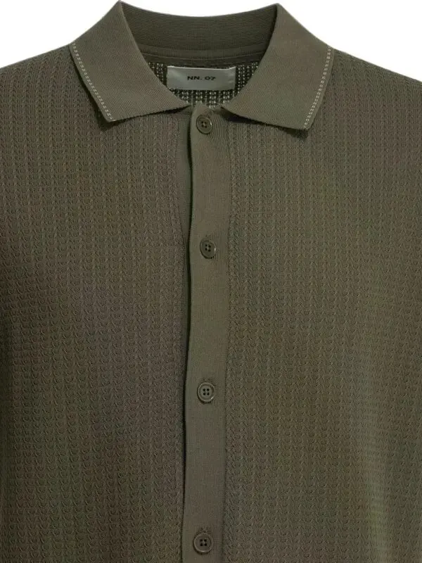 Nn07 Nalo Textured-knit Button-up Shirt