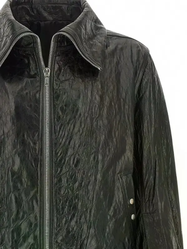 Rick Owens Dracuflight Hammered Leather Bomber Jacket