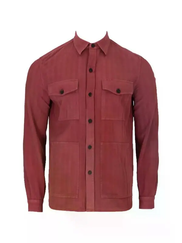 Isaia Herringbone-pattern Shirt Jacket