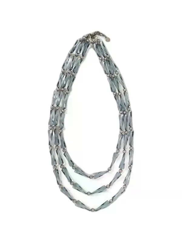 Emporio Armani Beaded Multi-strand Necklace - Grey