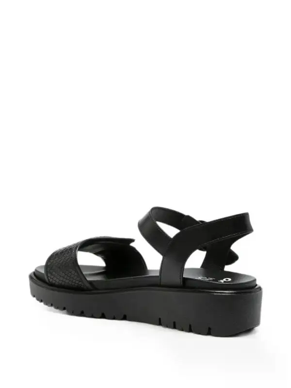 ARA Snakeskin-effect Touch-strap Sandals