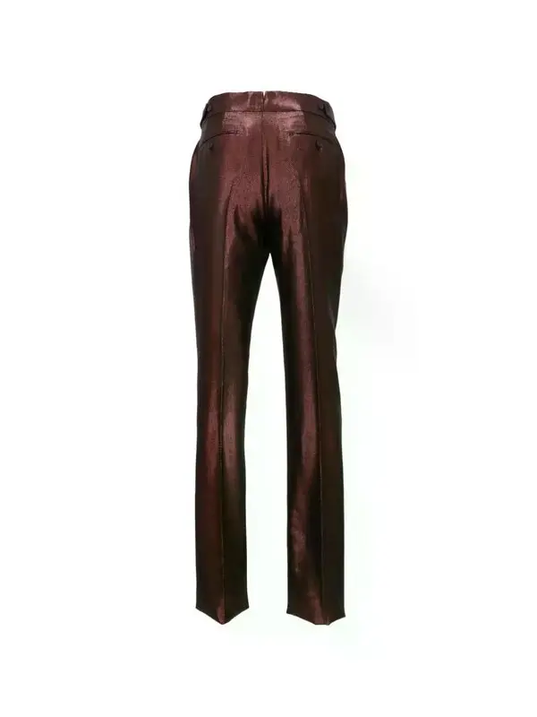 TOM FORD Chocolate Metallic Effect Tailored Trousers