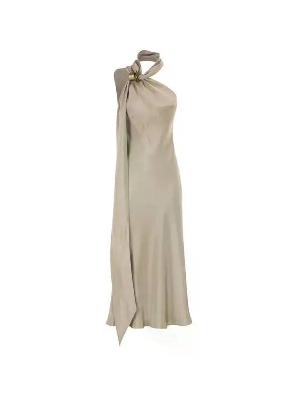 Max Mara One-shoulder Draped Maxi Dress - Neutrals