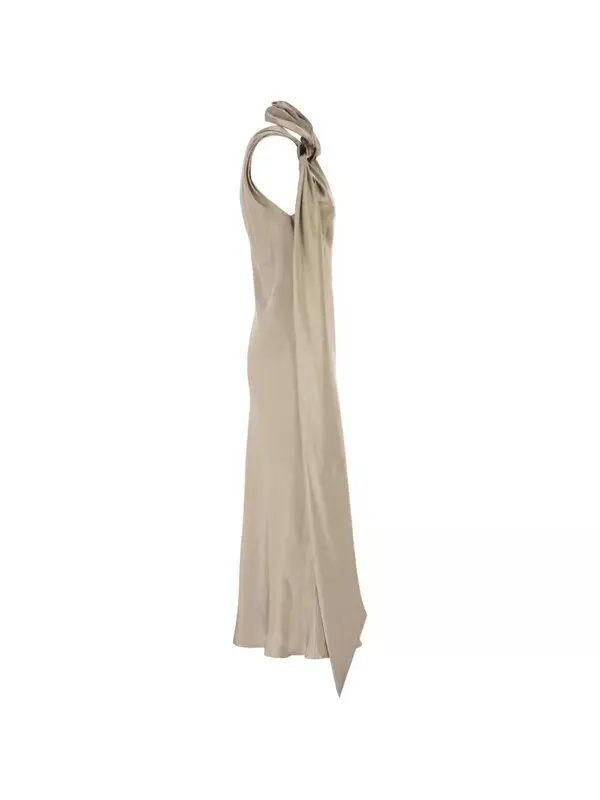 Max Mara One-shoulder Draped Maxi Dress - Neutrals