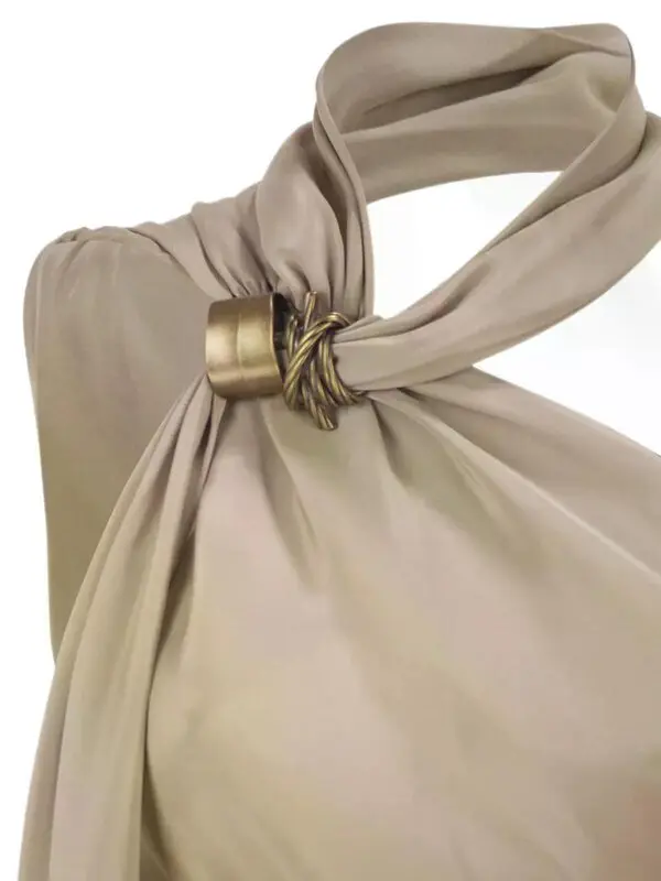Max Mara One-shoulder Draped Maxi Dress - Neutrals