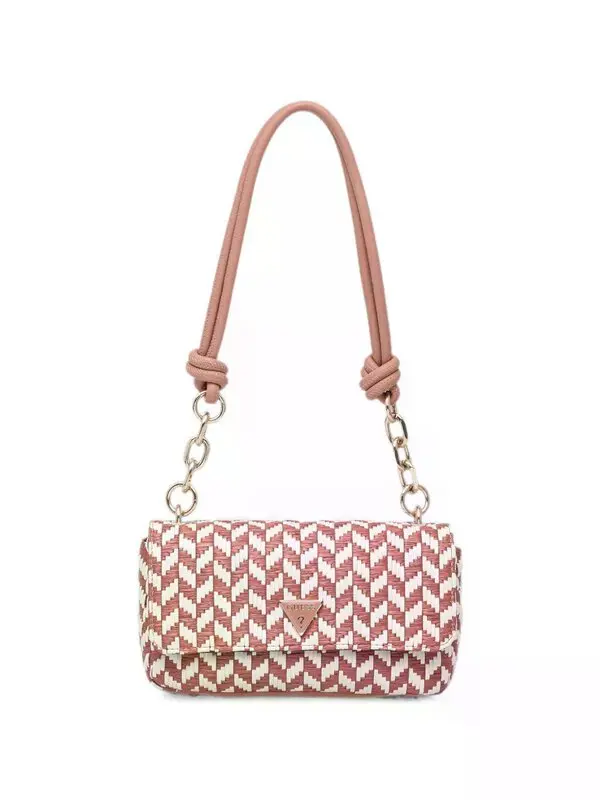 Guess Tessi Woven Chain-link Shoulder Bag - Pink
