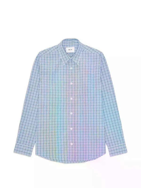 Nn07 Quinsy Check-pattern Long-sleeve Shirt