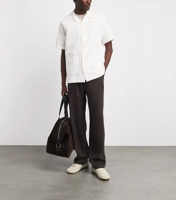Oliver Peoples Linen-cotton Morton Pleated Trousers