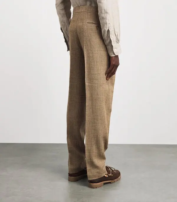 Polo Ralph Lauren Silk-blend Glen Plaid Trousers