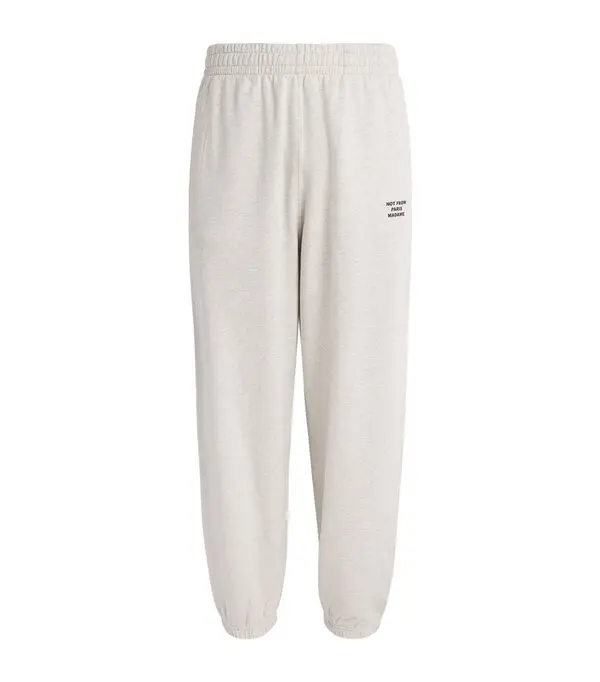 Drole De Monsieur Cotton Fleece Slogan Sweatpants - Grey