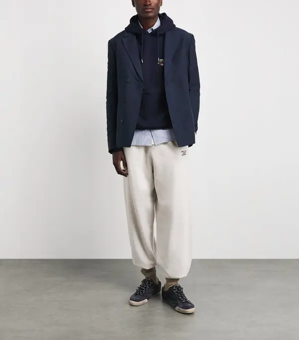 Drole De Monsieur Cotton Fleece Slogan Sweatpants
