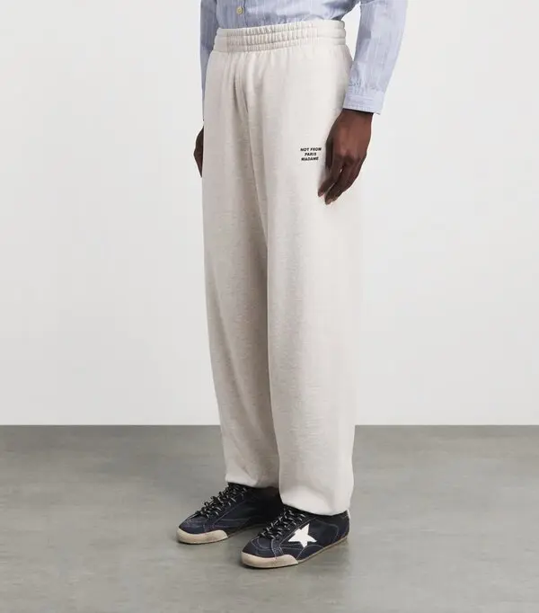 Drole De Monsieur Cotton Fleece Slogan Sweatpants