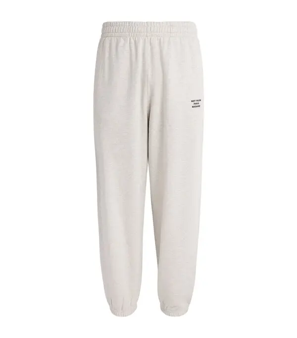 Drole De Monsieur Cotton Fleece Slogan Sweatpants - Grey