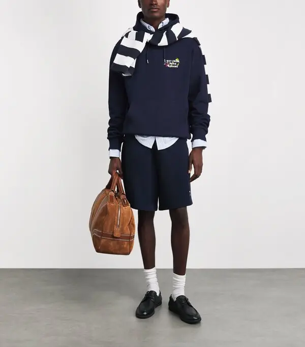 Drole De Monsieur Cotton Vine Slogan Hoodie - Navy