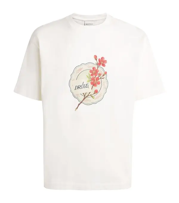 Drole De Monsieur Cotton Porcelain Printed T-shirt - White