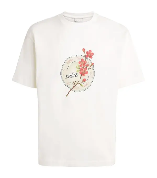 Drole De Monsieur Cotton Porcelain Printed T-shirt - White