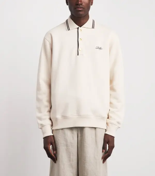 Drole De Monsieur Cotton Pipe-collar Polo Sweatshirt