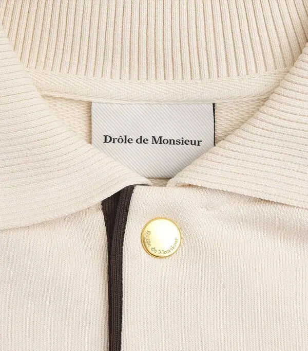 Drole De Monsieur Cotton Pipe-collar Polo Sweatshirt