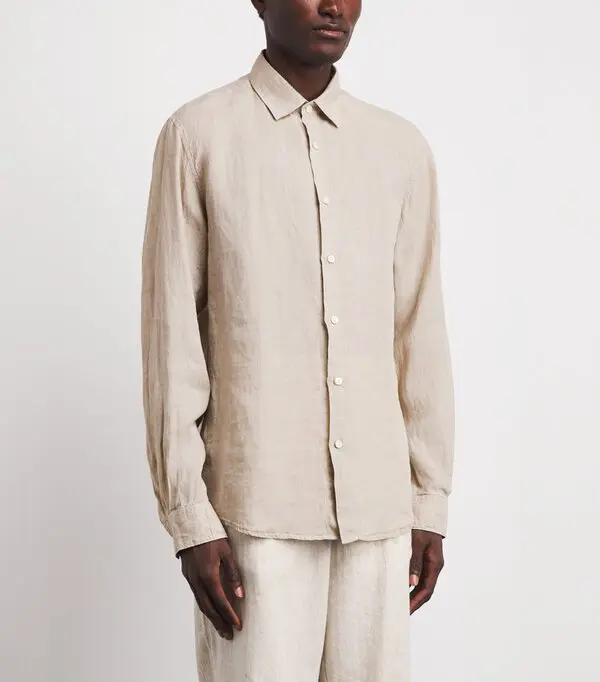 Sunspel Linen Shirt - Brown