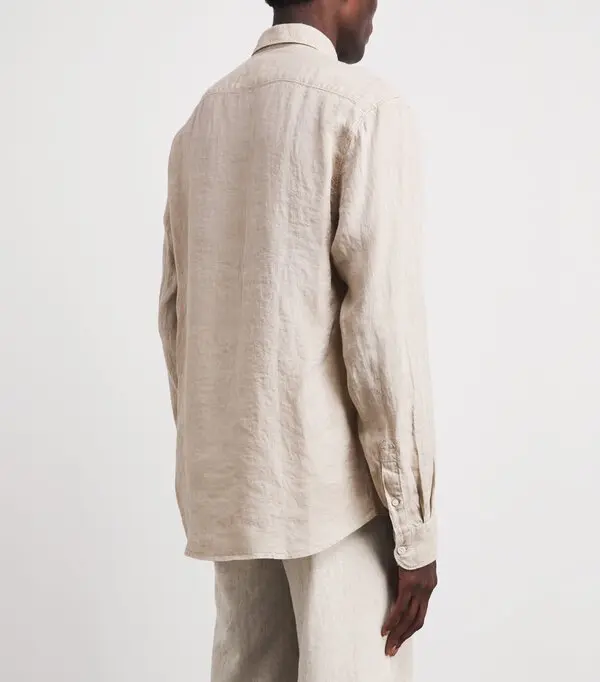 Sunspel Linen Shirt - Brown
