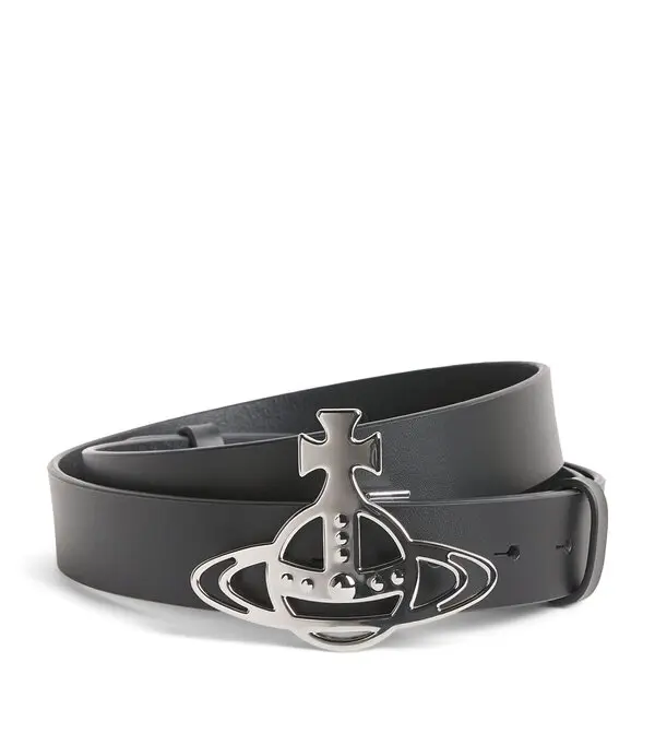 VIVIENNE WESTWOOD Leather Orb Belt - Black
