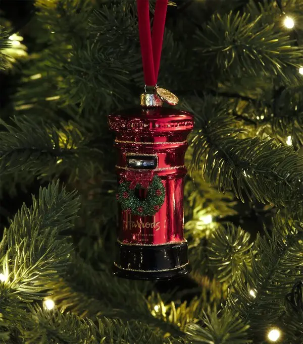 Harrods Wreath Post Box Tree Decoration