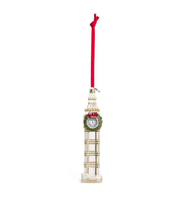 Harrods Clear Big Ben Tree Decoration - Gold