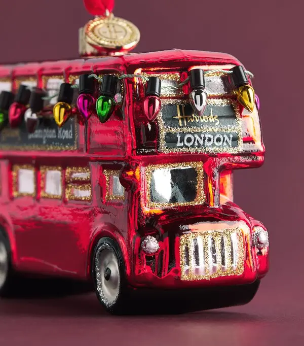 Harrods London Bus With Lights Tree Decoration