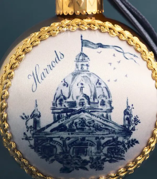 Harrods Silk Toile Face Bauble - Green