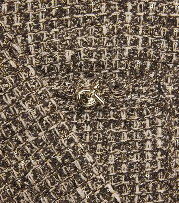 Fabiana Filippi Embellished Zip-up Tweed Cardigan
