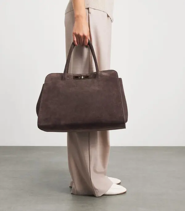 Fabiana Filippi Large Suede Josephine Top-handle Bag - Brown