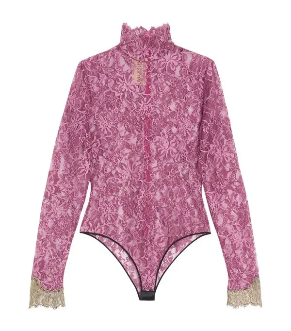Valentino Garavani Lace Floral Bodysuit - Red