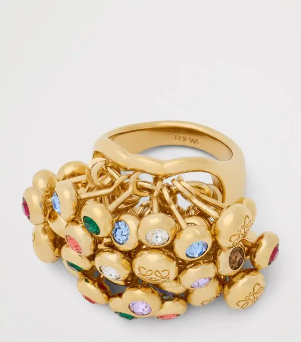 Loewe Crystal Embellished Push Pin Cocktail Ring
