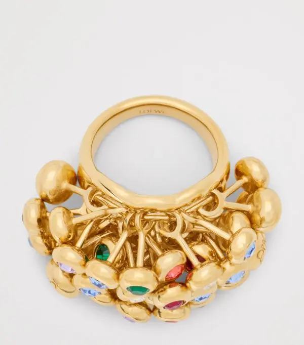 Loewe Crystal Embellished Push Pin Cocktail Ring