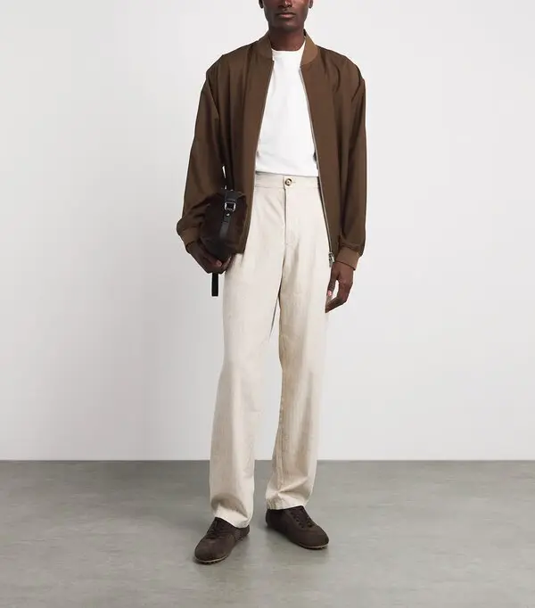 Barena Venezia Virgin Wool Zip-up Bomber Jacket - Brown