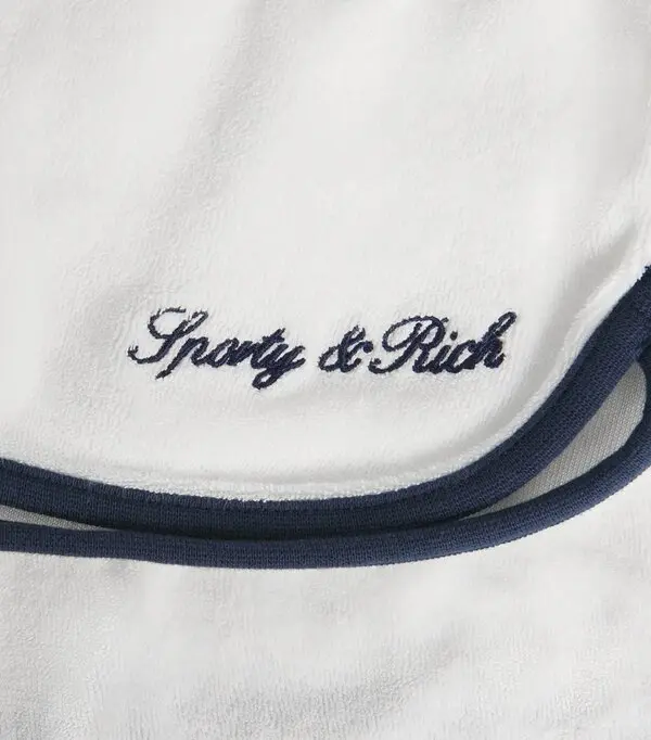 Sporty & Rich Terry Cotton Signature Logo Shorts - White